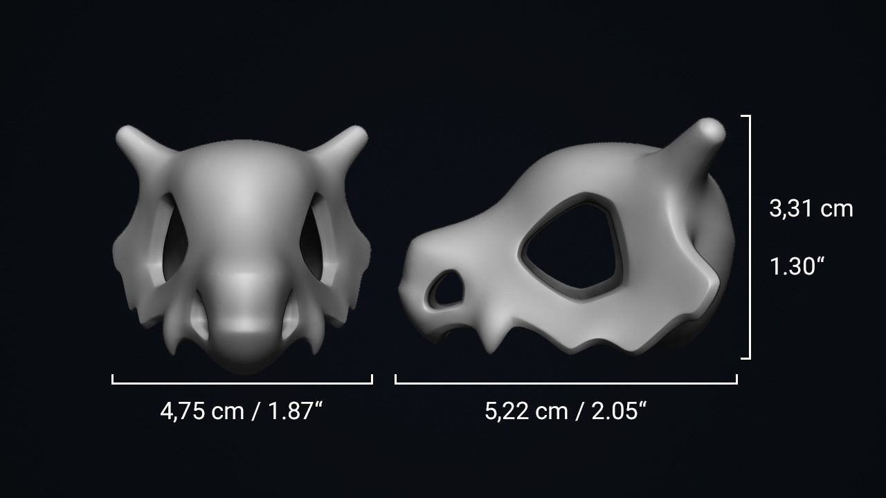 Cubone Skull - 3d printable model free 3D model | CGTrader