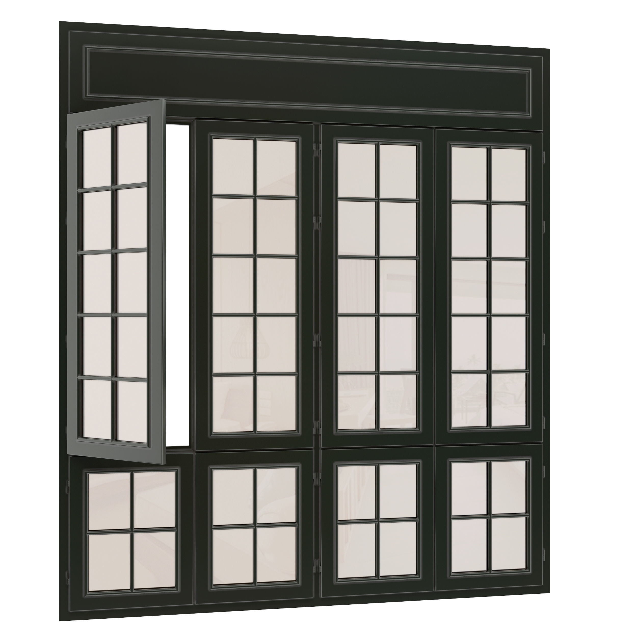 Window with glass panels 3D model | CGTrader