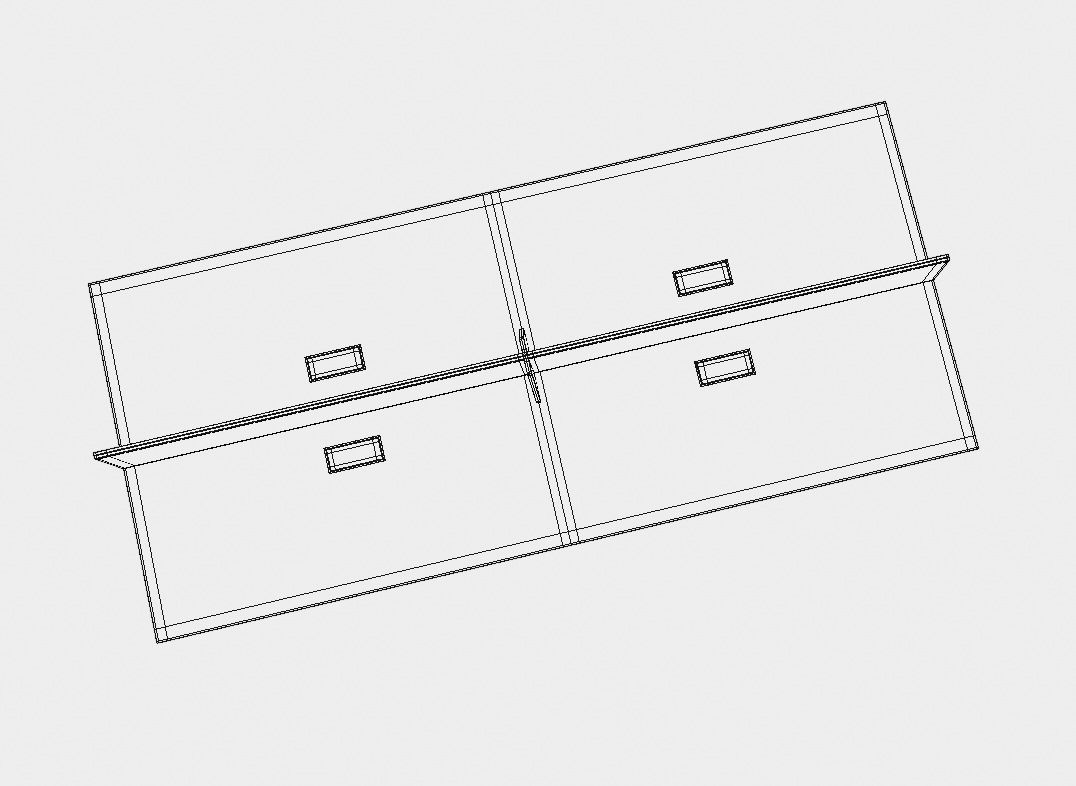 3D model Office Workstation Bench VR / AR / low-poly | CGTrader