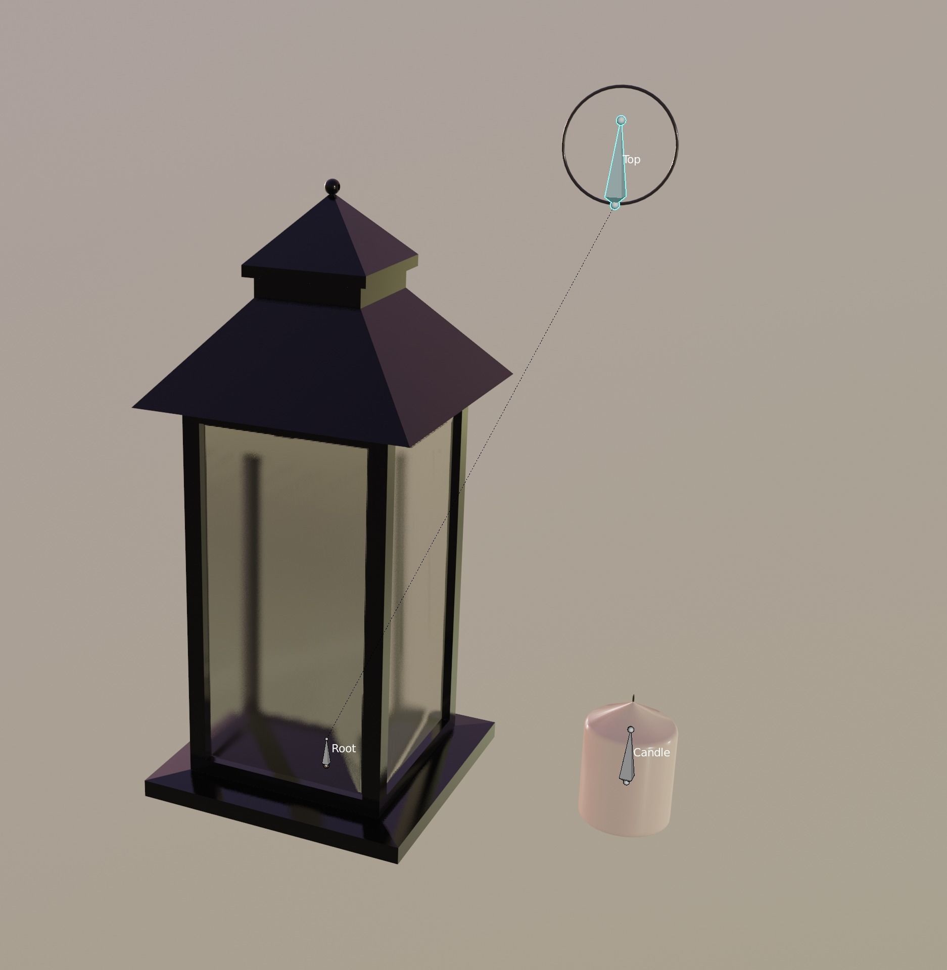 Outdoor Lantern LOW POLY 3D model rigged | CGTrader