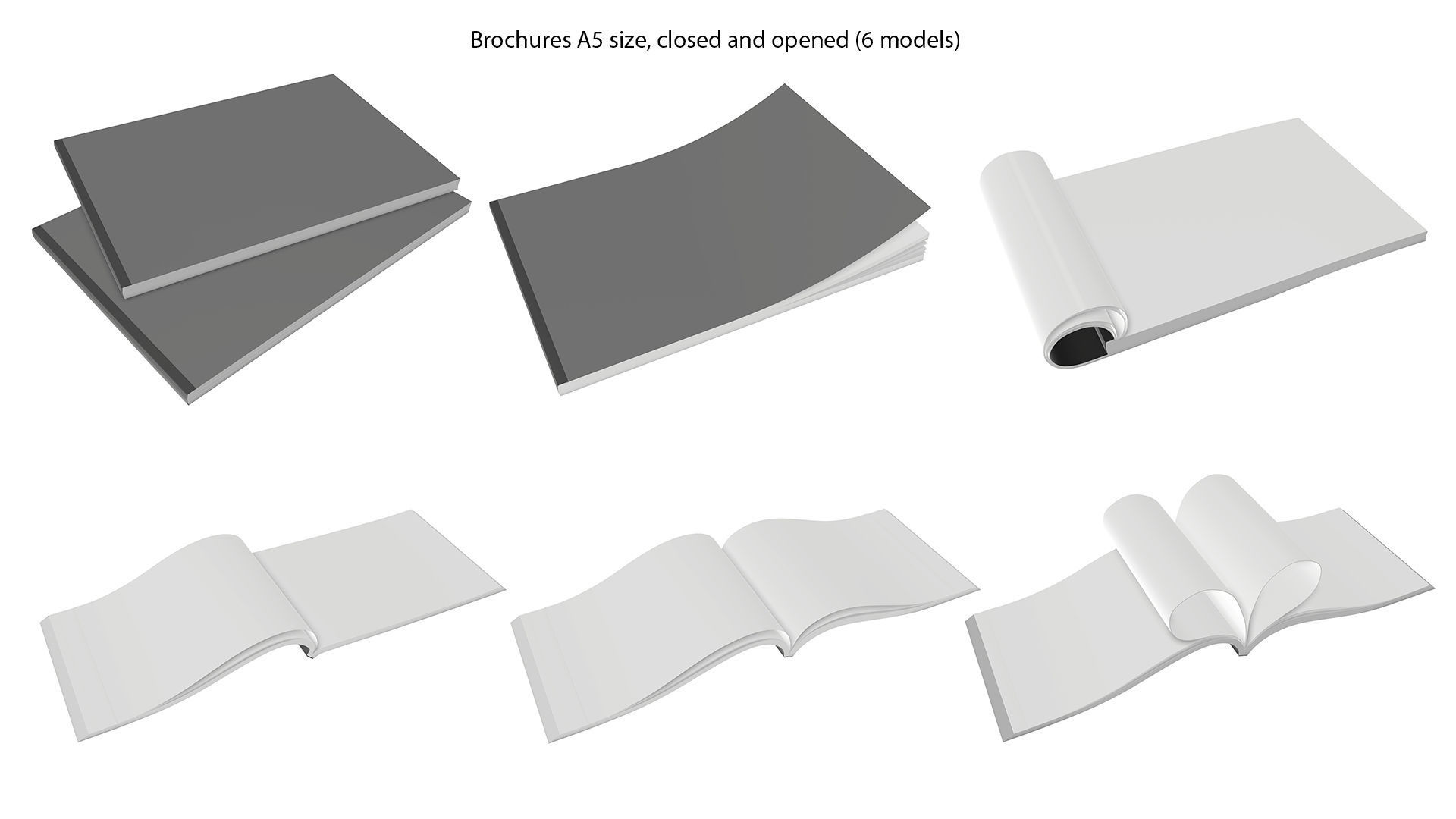 album notebook magazine book hardcover blank pack 3D Model Collection ...