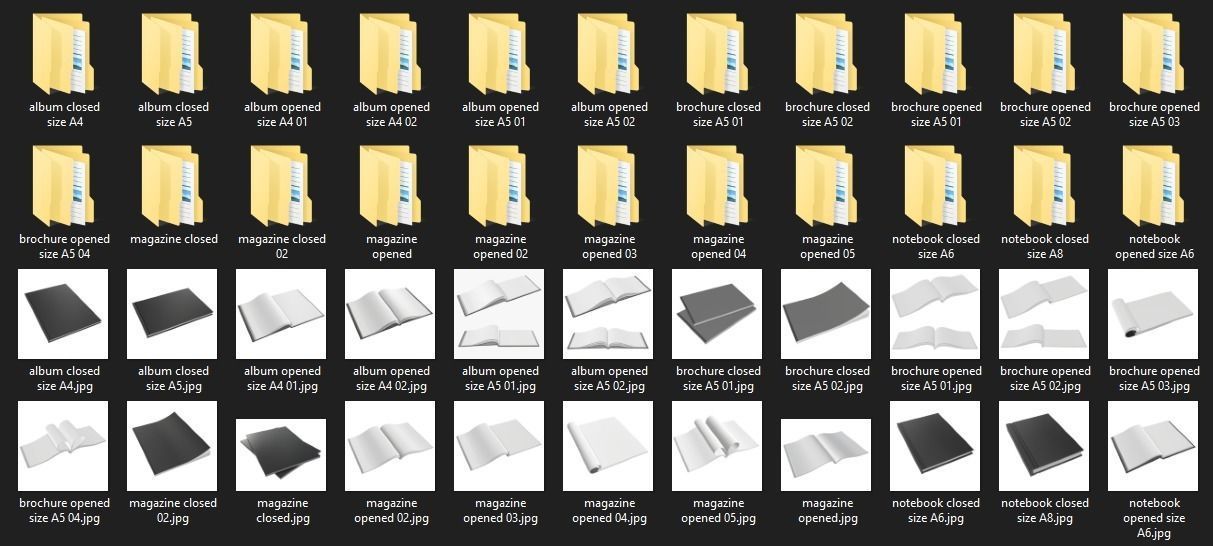 album notebook magazine book hardcover blank pack 3D Model Collection ...