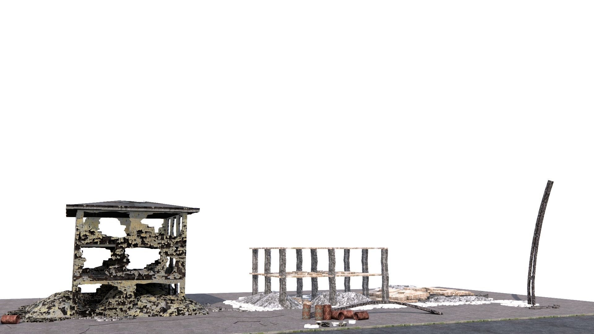 DAMAGED BUILDINGS 3D model | CGTrader