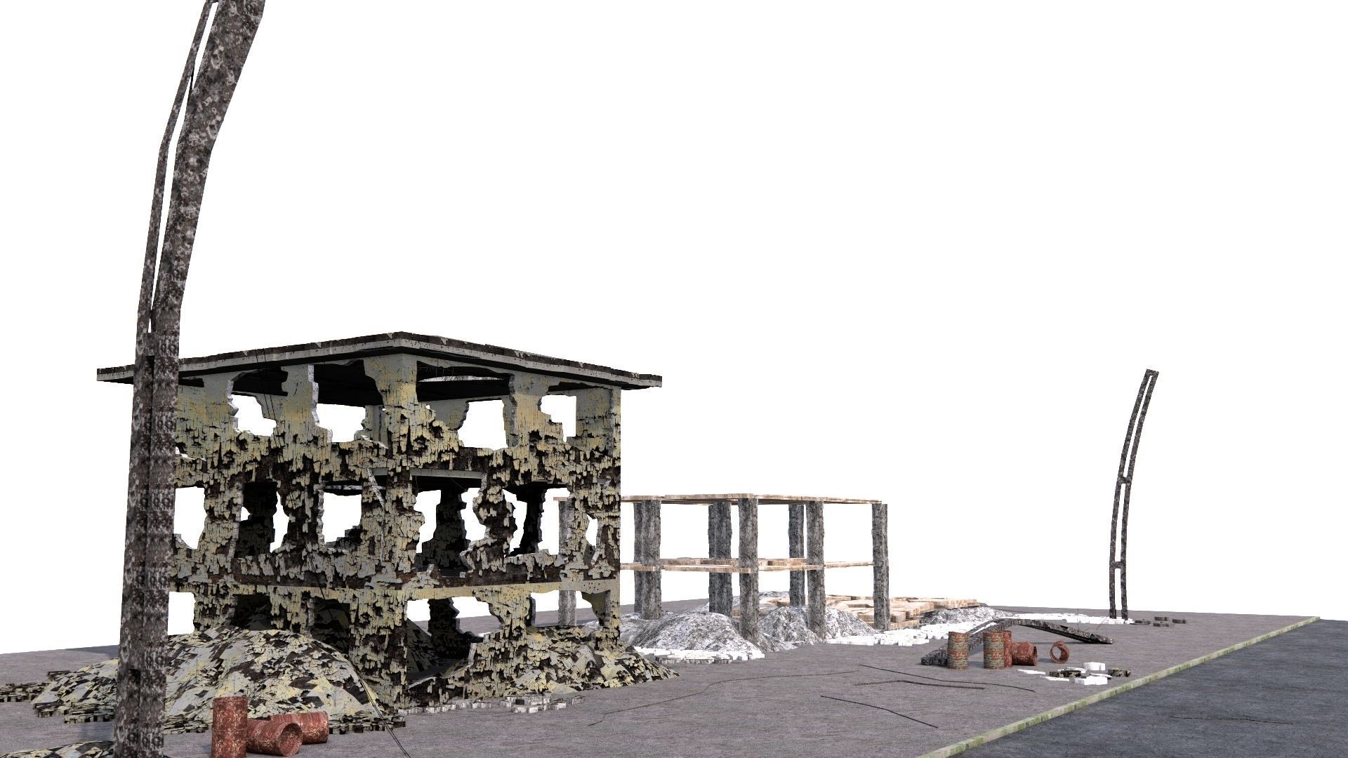 DAMAGED BUILDINGS 3D model | CGTrader