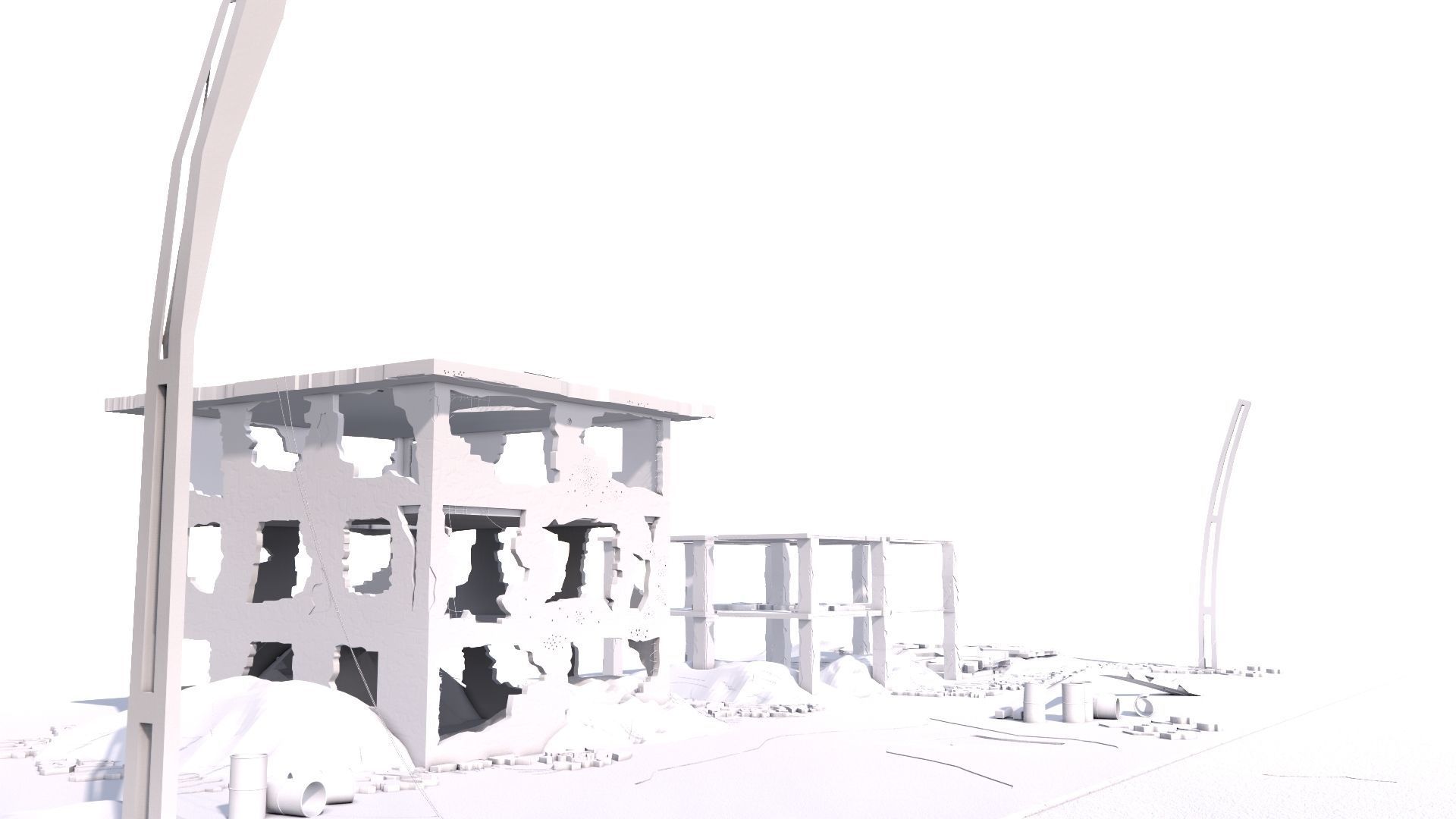 DAMAGED BUILDINGS 3D model | CGTrader