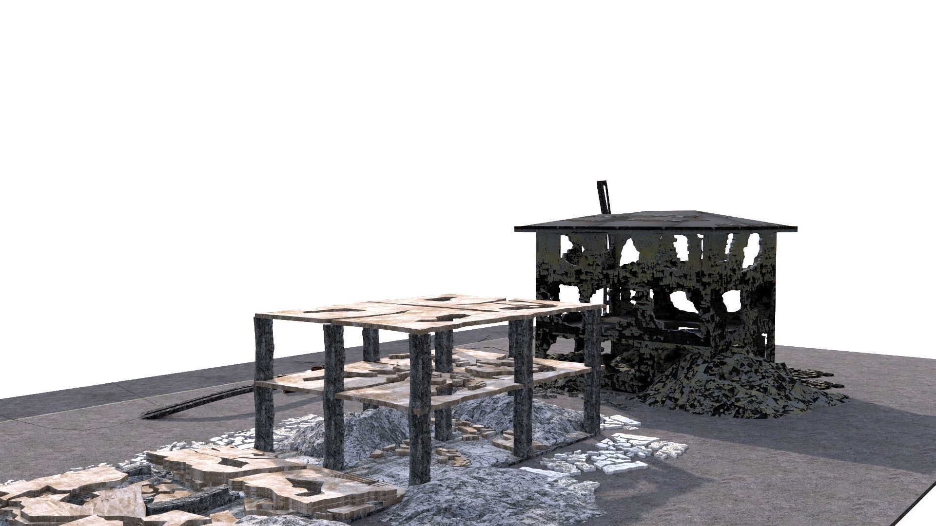 DAMAGED BUILDINGS 3D model | CGTrader