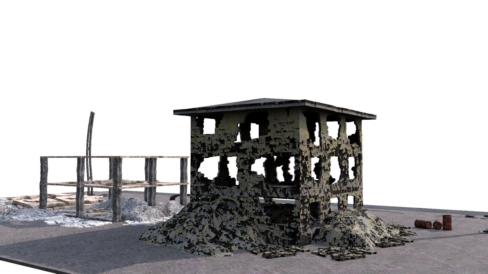 DAMAGED BUILDINGS 3D model | CGTrader