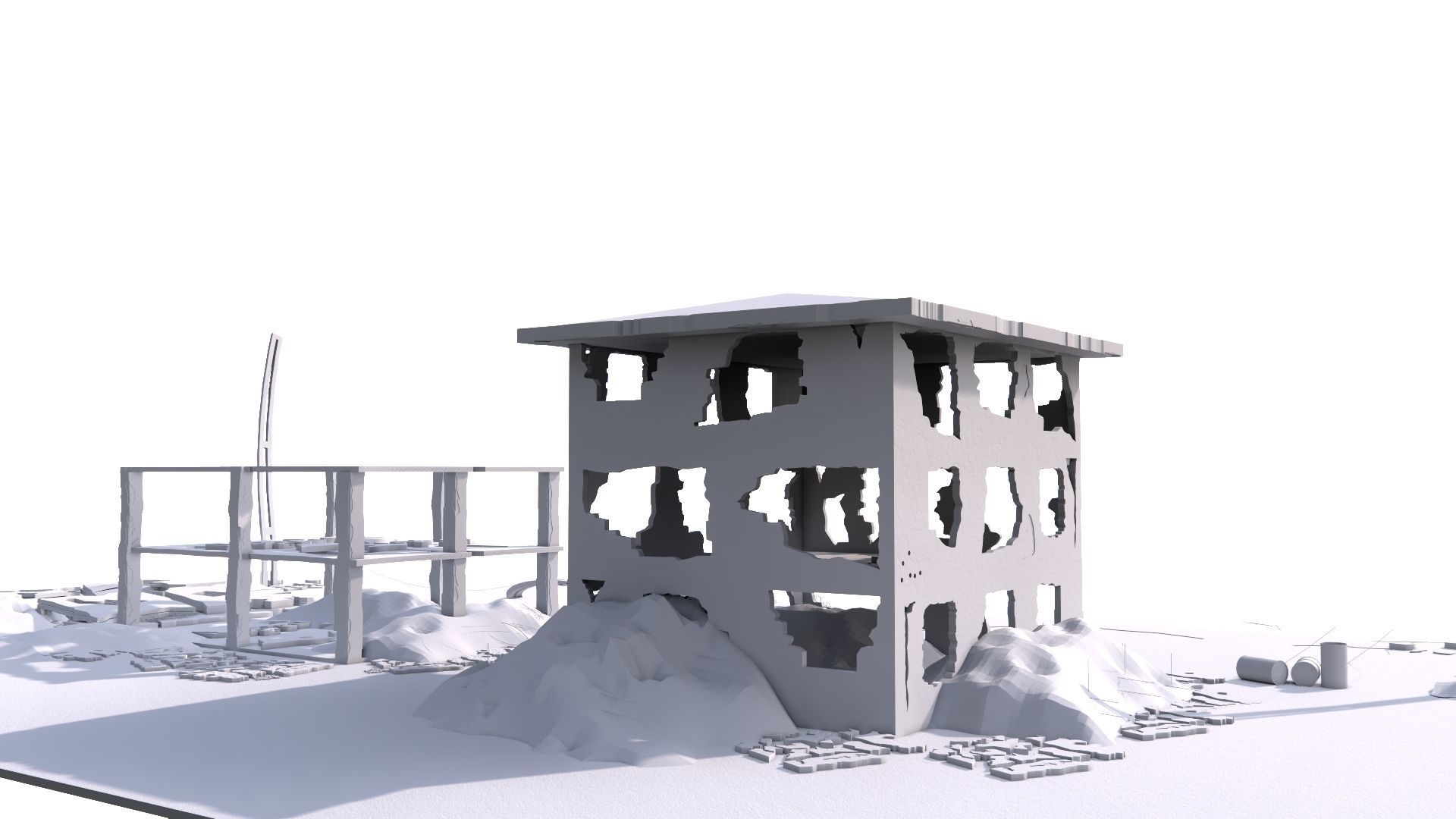 DAMAGED BUILDINGS 3D model | CGTrader