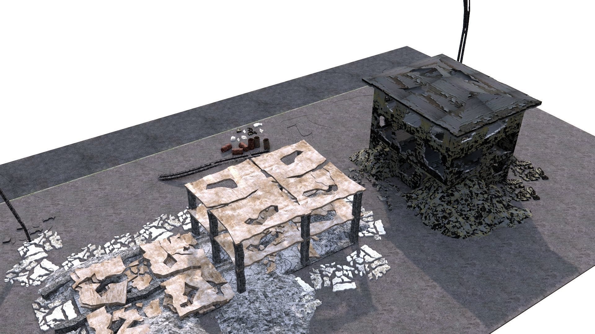 DAMAGED BUILDINGS 3D model | CGTrader