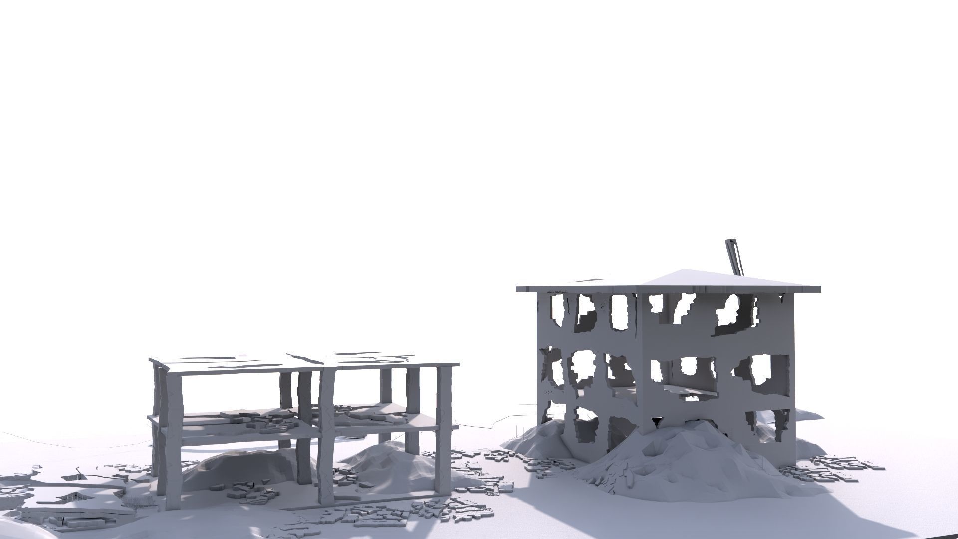 DAMAGED BUILDINGS 3D model | CGTrader