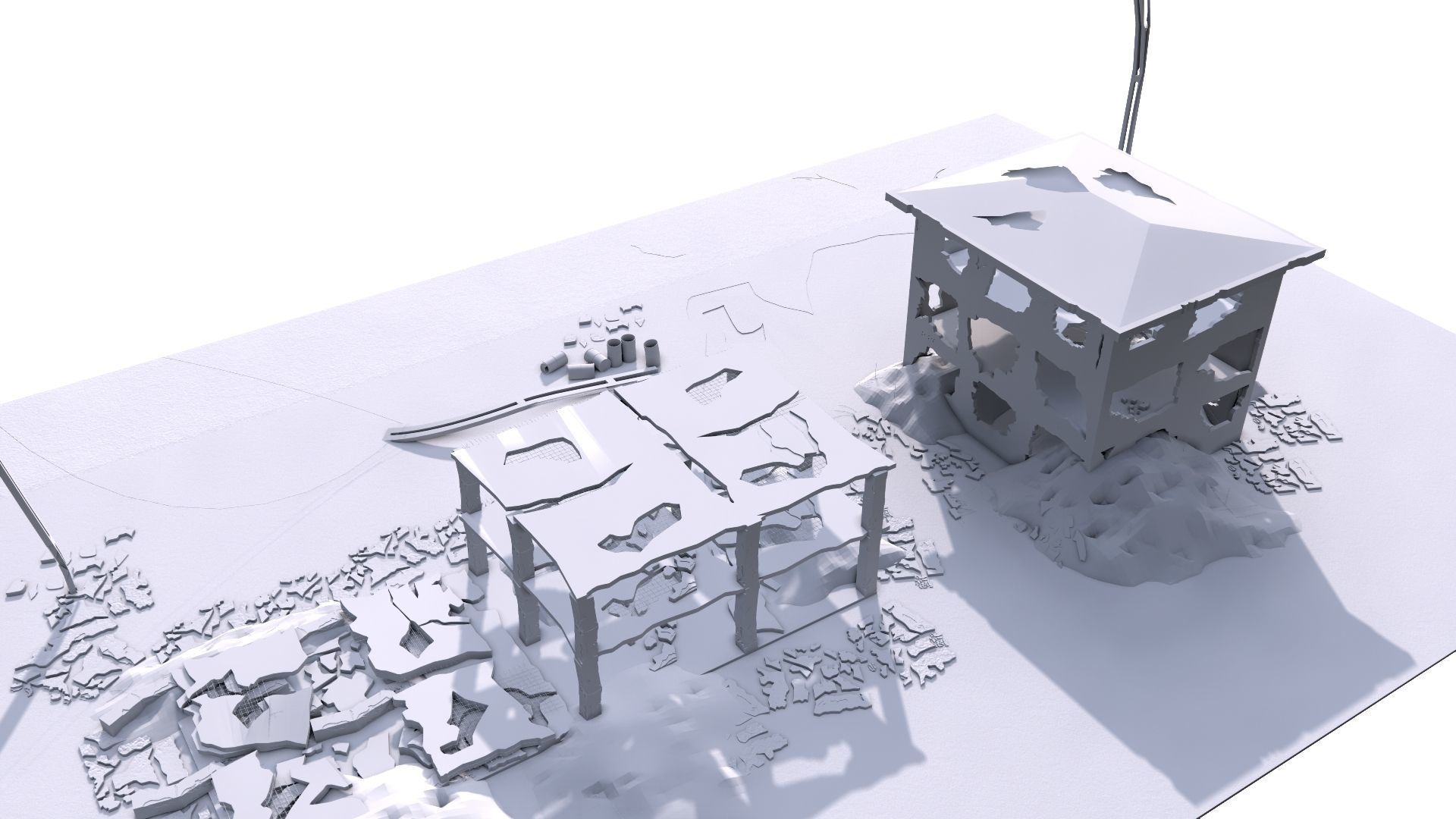 DAMAGED BUILDINGS 3D model | CGTrader