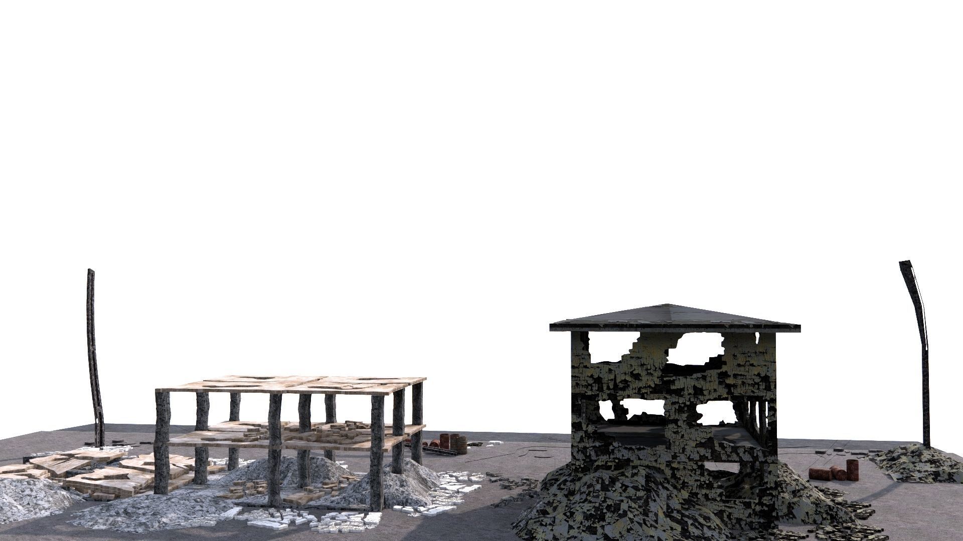 DAMAGED BUILDINGS 3D model | CGTrader