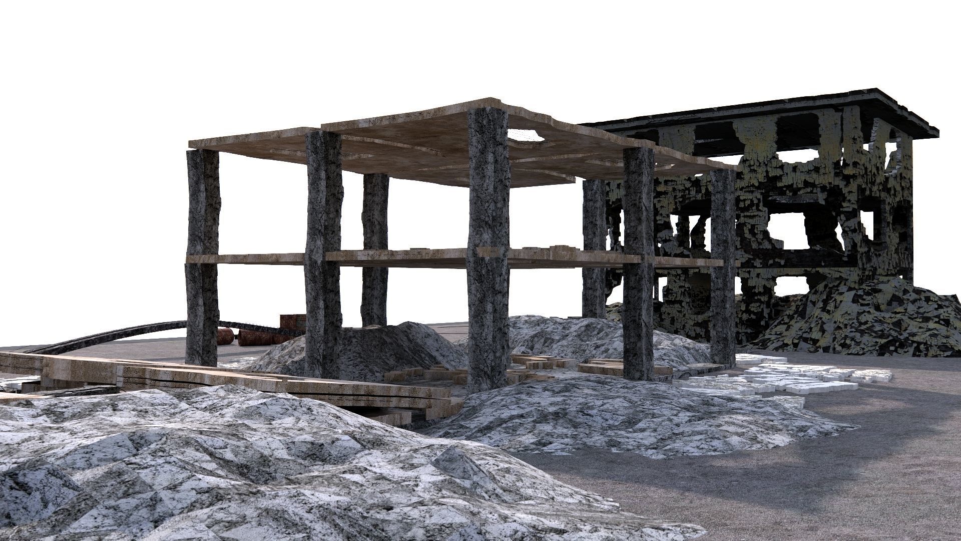 DAMAGED BUILDINGS 3D model | CGTrader