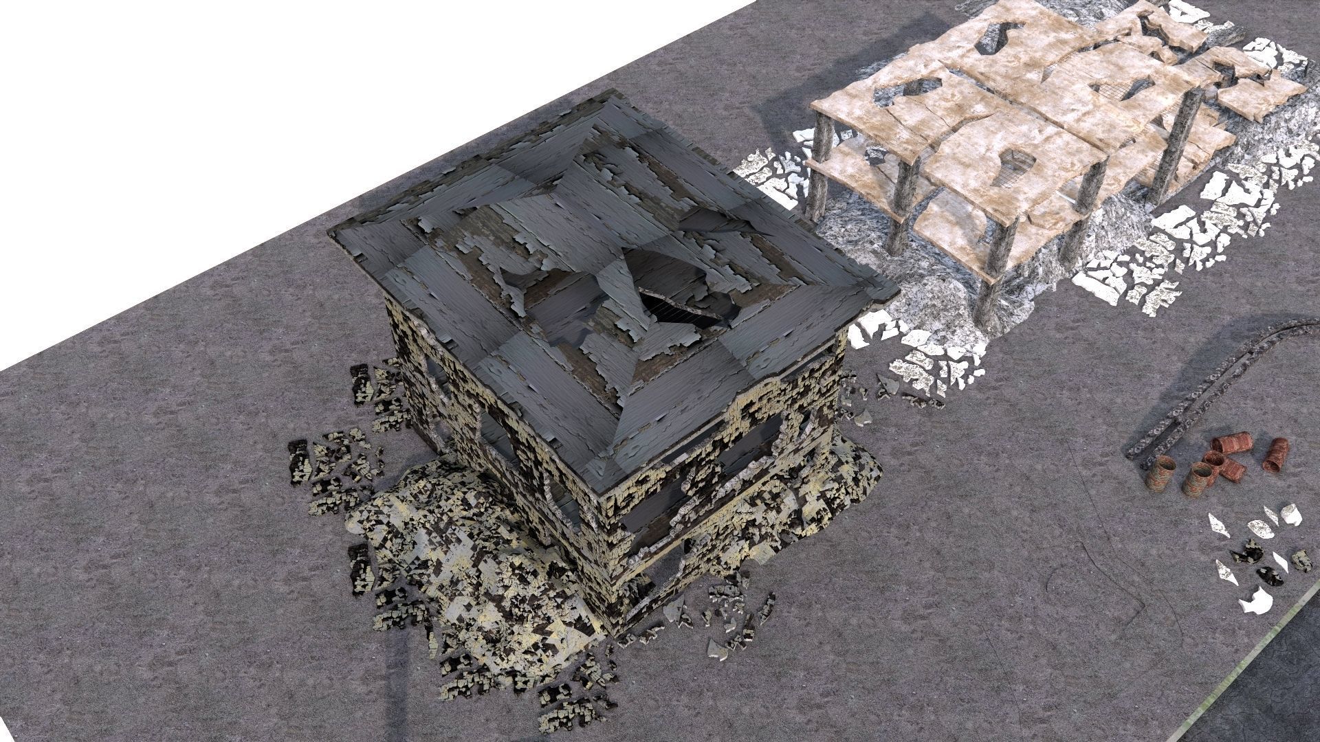 DAMAGED BUILDINGS 3D model | CGTrader