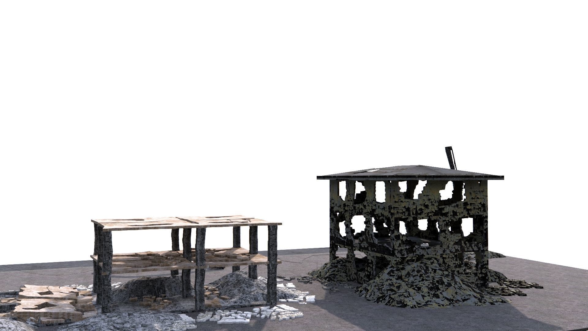 DAMAGED BUILDINGS 3D model | CGTrader