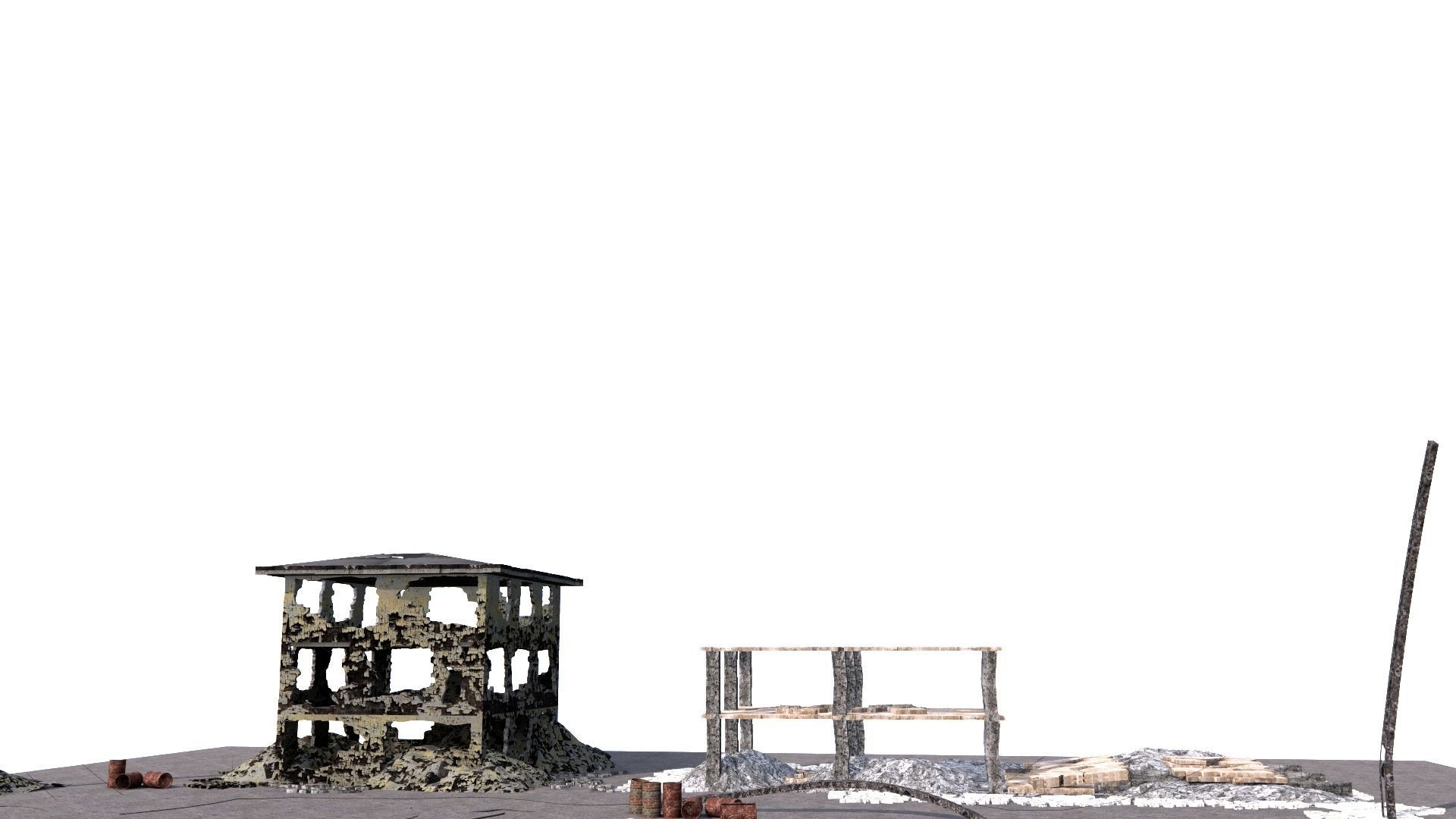 DAMAGED BUILDINGS 3D model | CGTrader