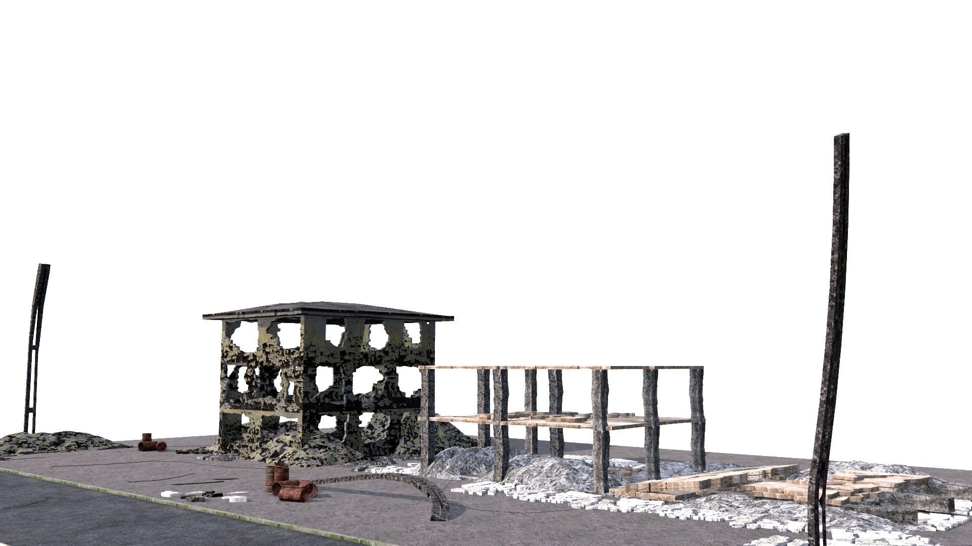 DAMAGED BUILDINGS 3D model | CGTrader