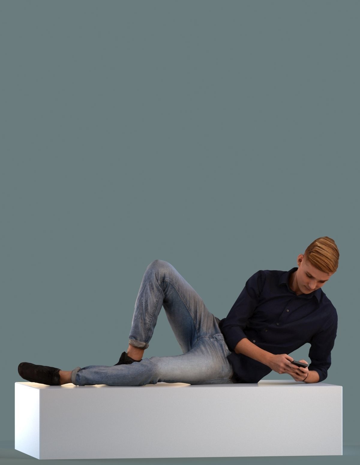 Low poly set of 3D males sitting 3D model | CGTrader