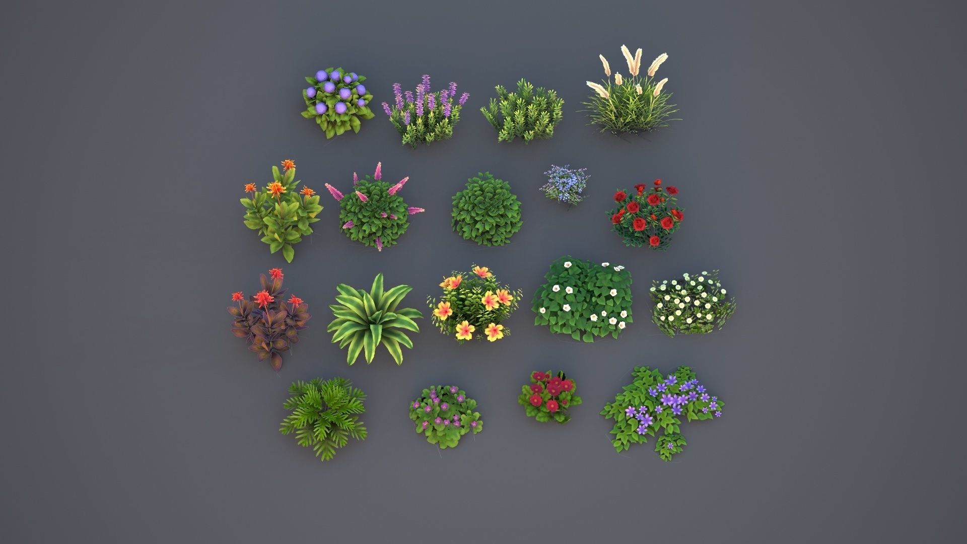 Flower Low Poly Collection plants and flowers VR / AR / low-poly | CGTrader