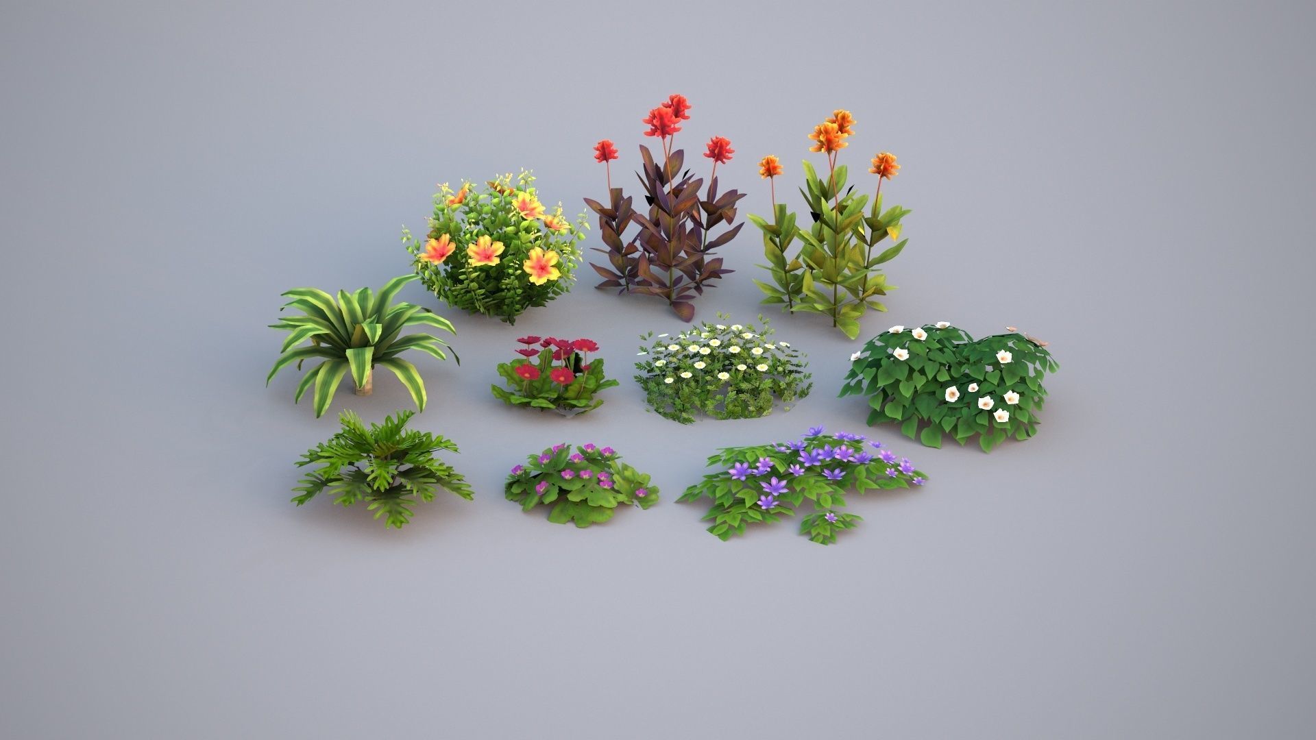Flower Low Poly Collection plants and flowers VR / AR / low-poly | CGTrader