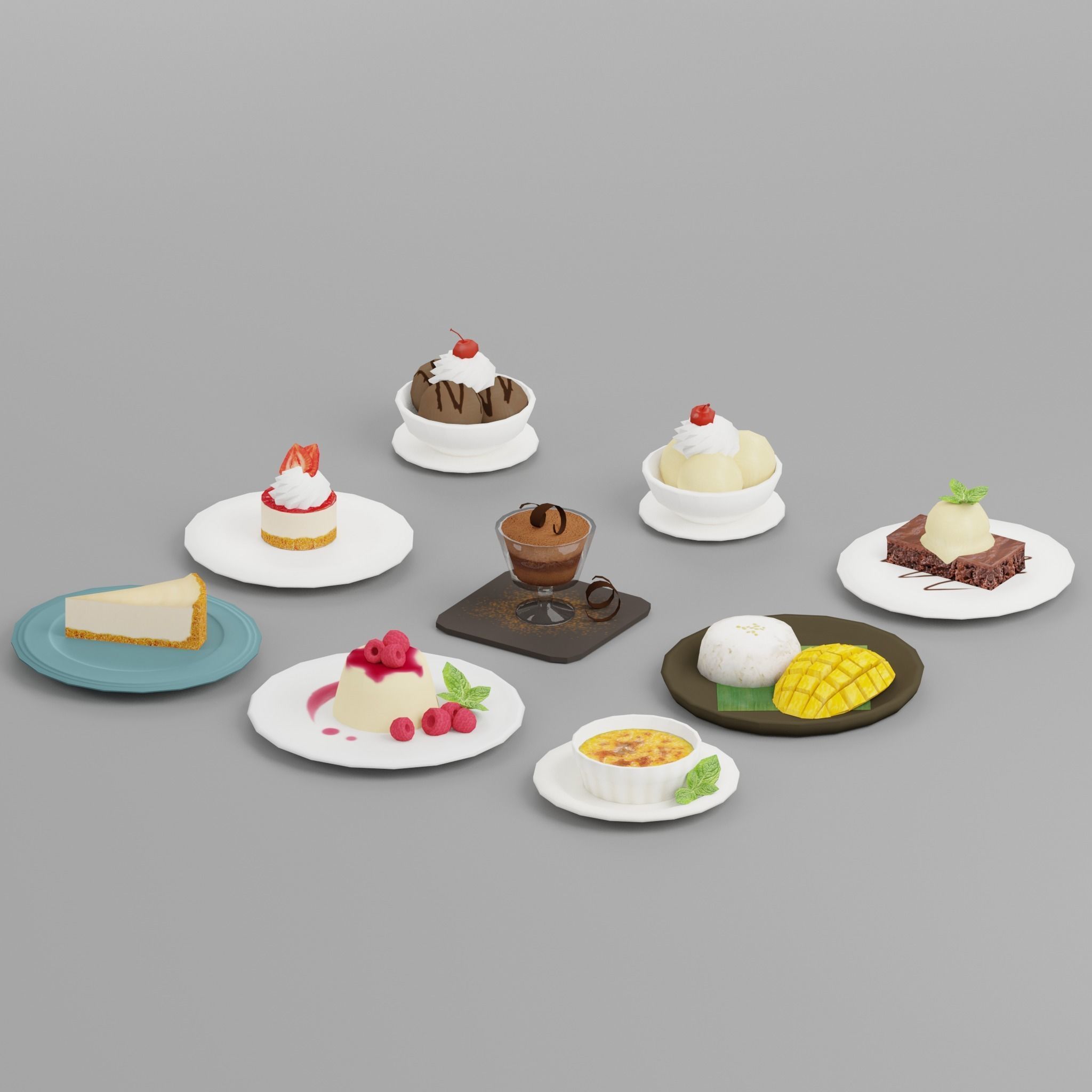 3D model Dessert pack G25 VR / AR / low-poly | CGTrader