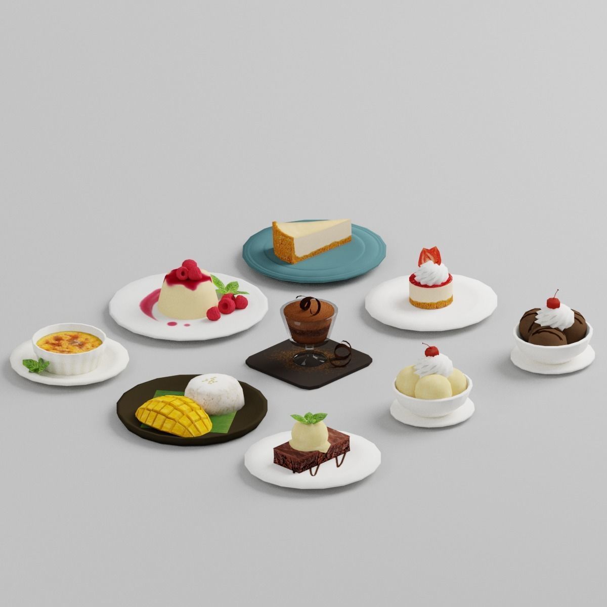 3D model Dessert pack G25 VR / AR / low-poly | CGTrader