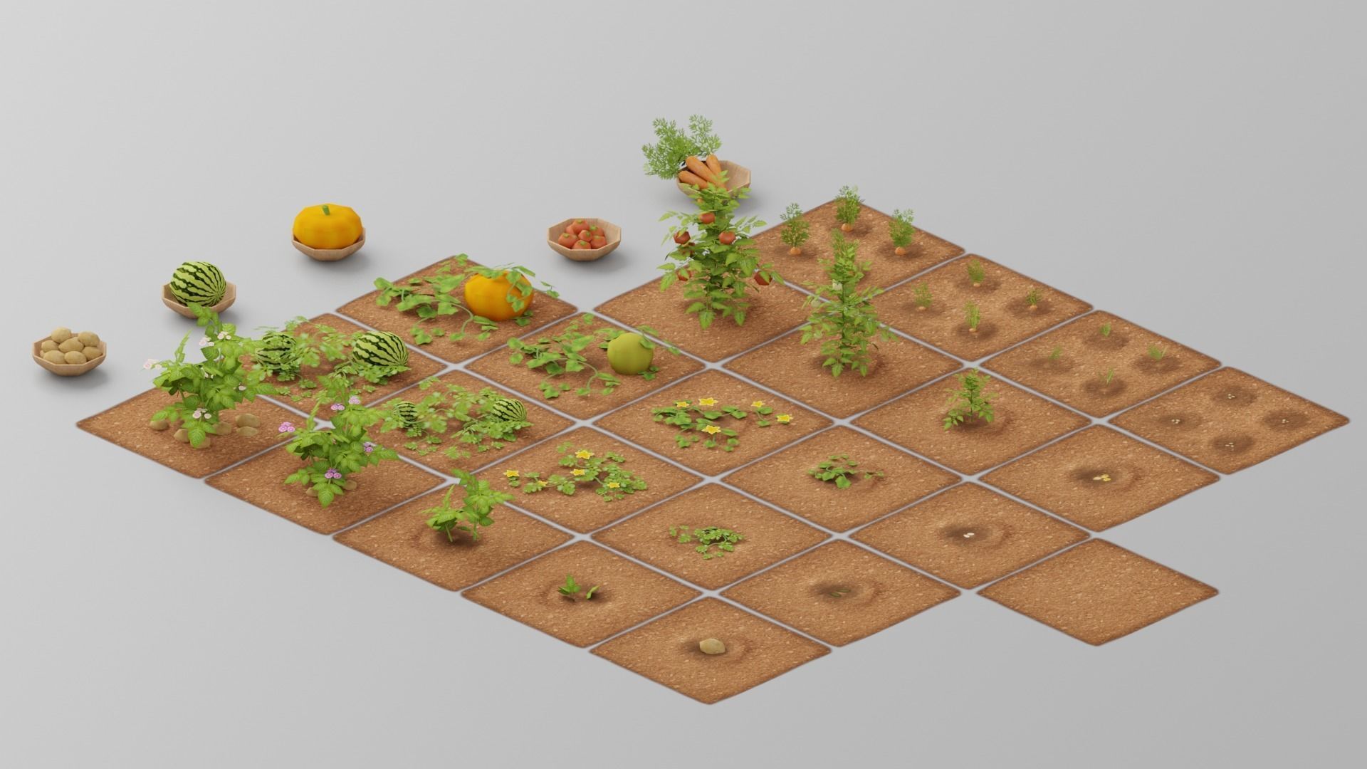 3D model Vegetable Farm G26 VR / AR / low-poly | CGTrader