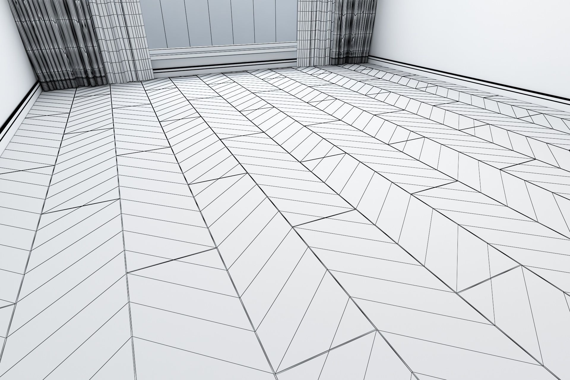 3D model Floor model herringbone flooring - derivated format VR / AR ...