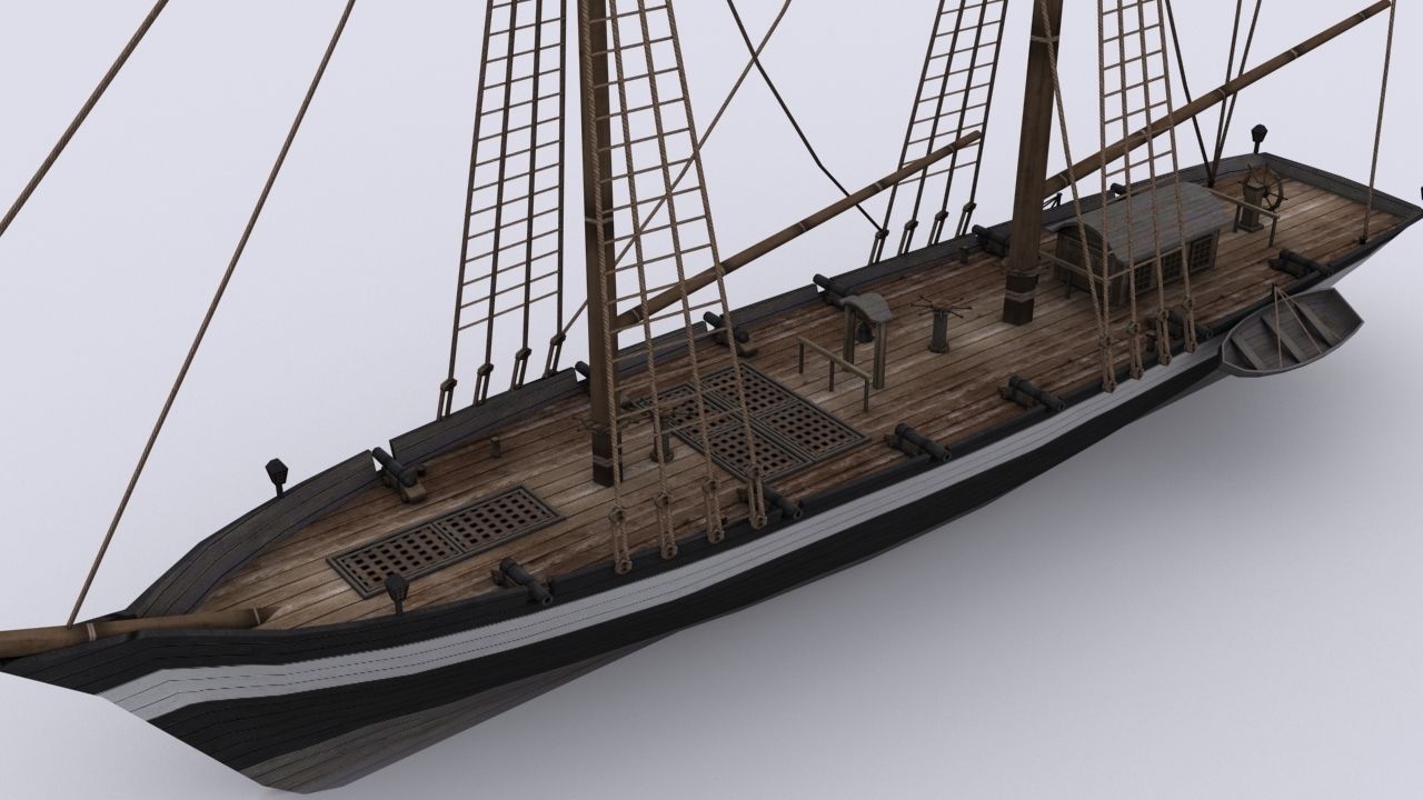 3D model Schooner sailing ship VR / AR / low-poly | CGTrader