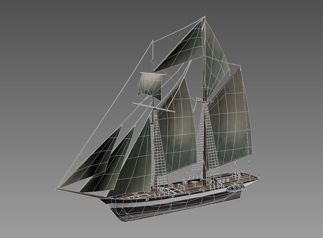 3D model Schooner sailing ship VR / AR / low-poly | CGTrader