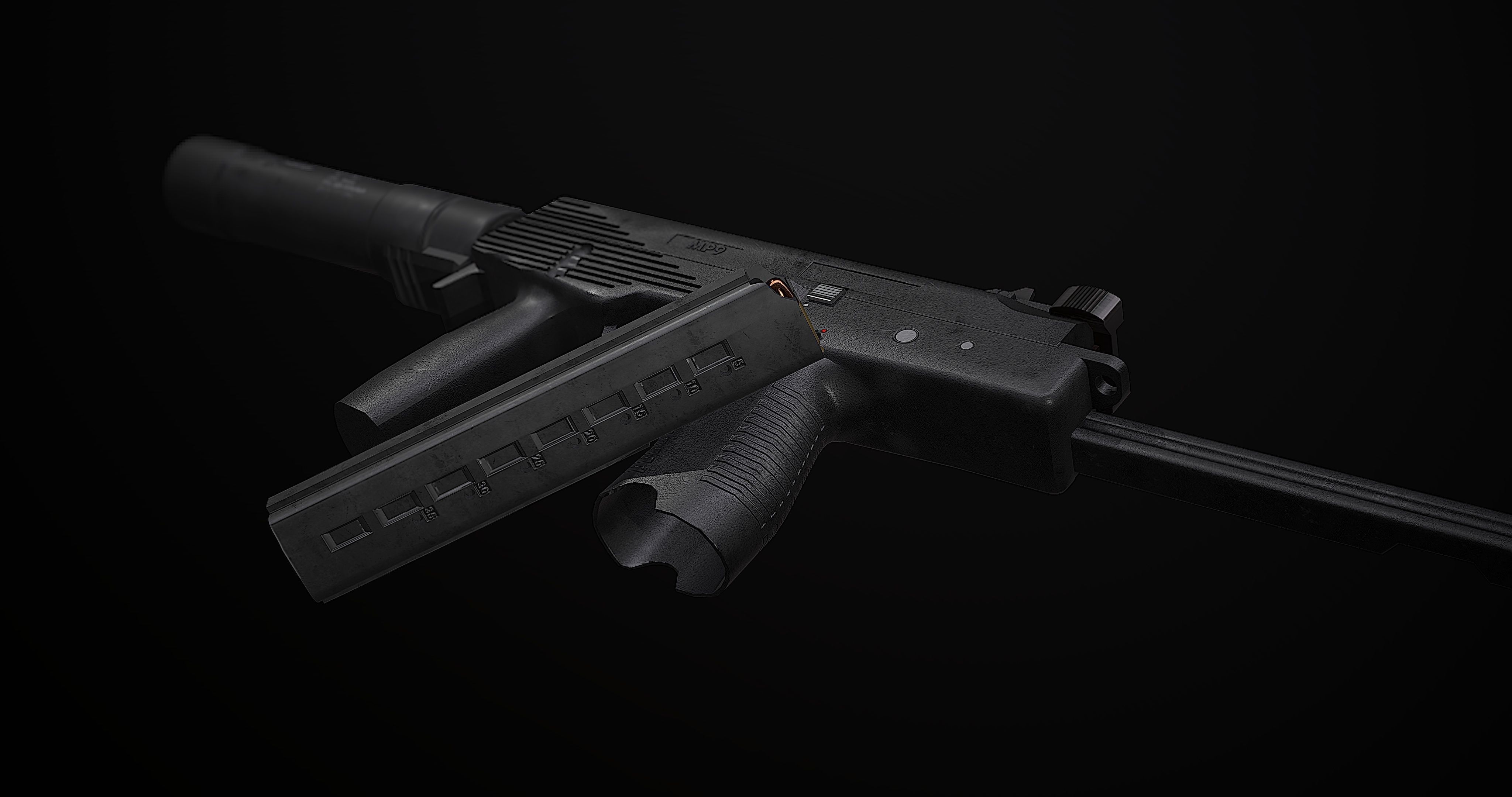 3D model mp9 submachine pistol VR / AR / low-poly | CGTrader