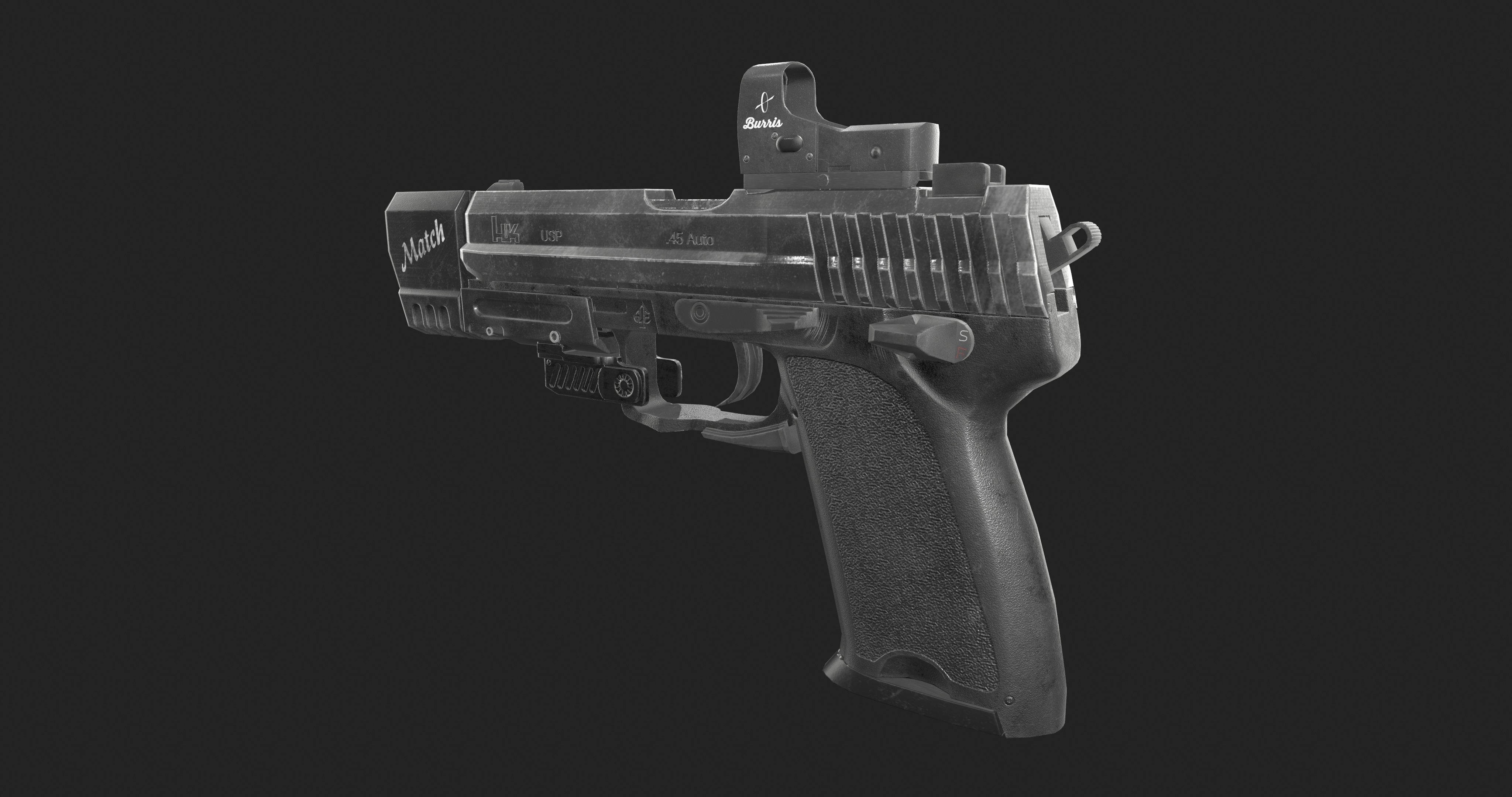 3D model USP match VR / AR / low-poly | CGTrader
