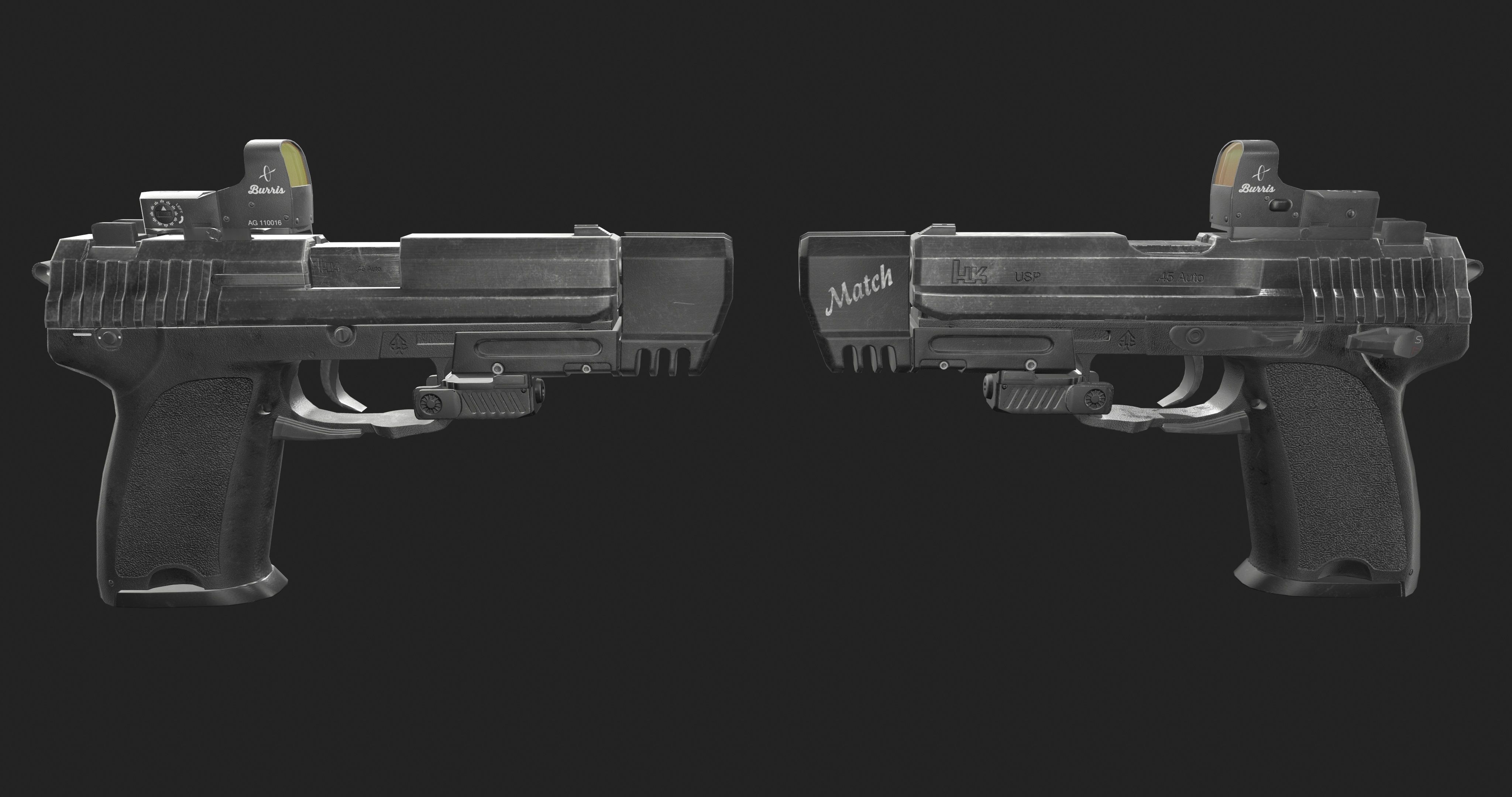 3D model USP match VR / AR / low-poly | CGTrader
