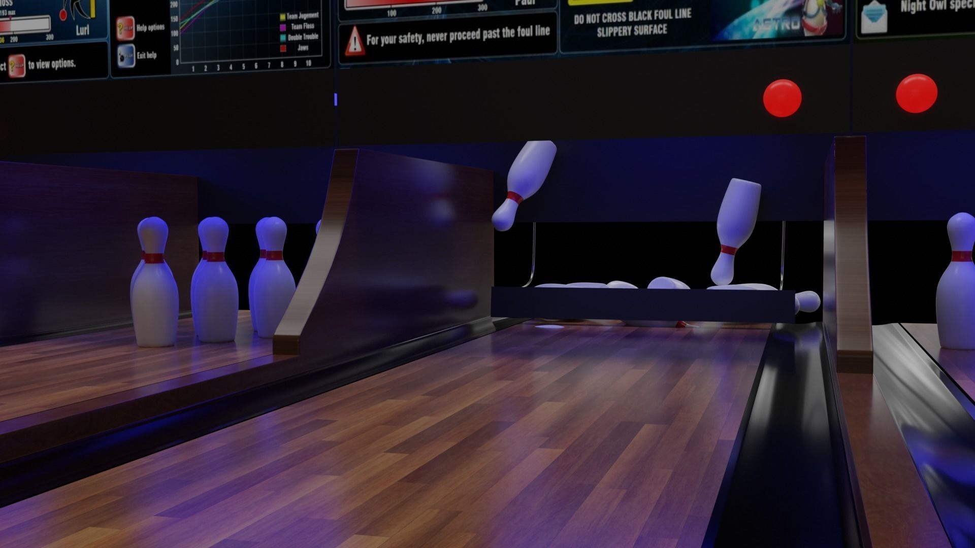 Bowling animation 3D model animated | CGTrader