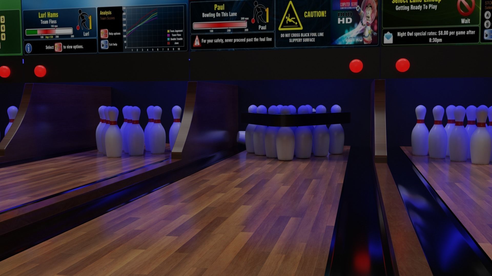 Bowling animation 3D model animated | CGTrader