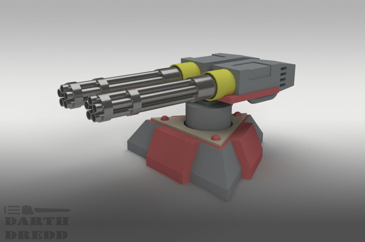 Red Alert 2 style Sentry Gun 3D model | CGTrader
