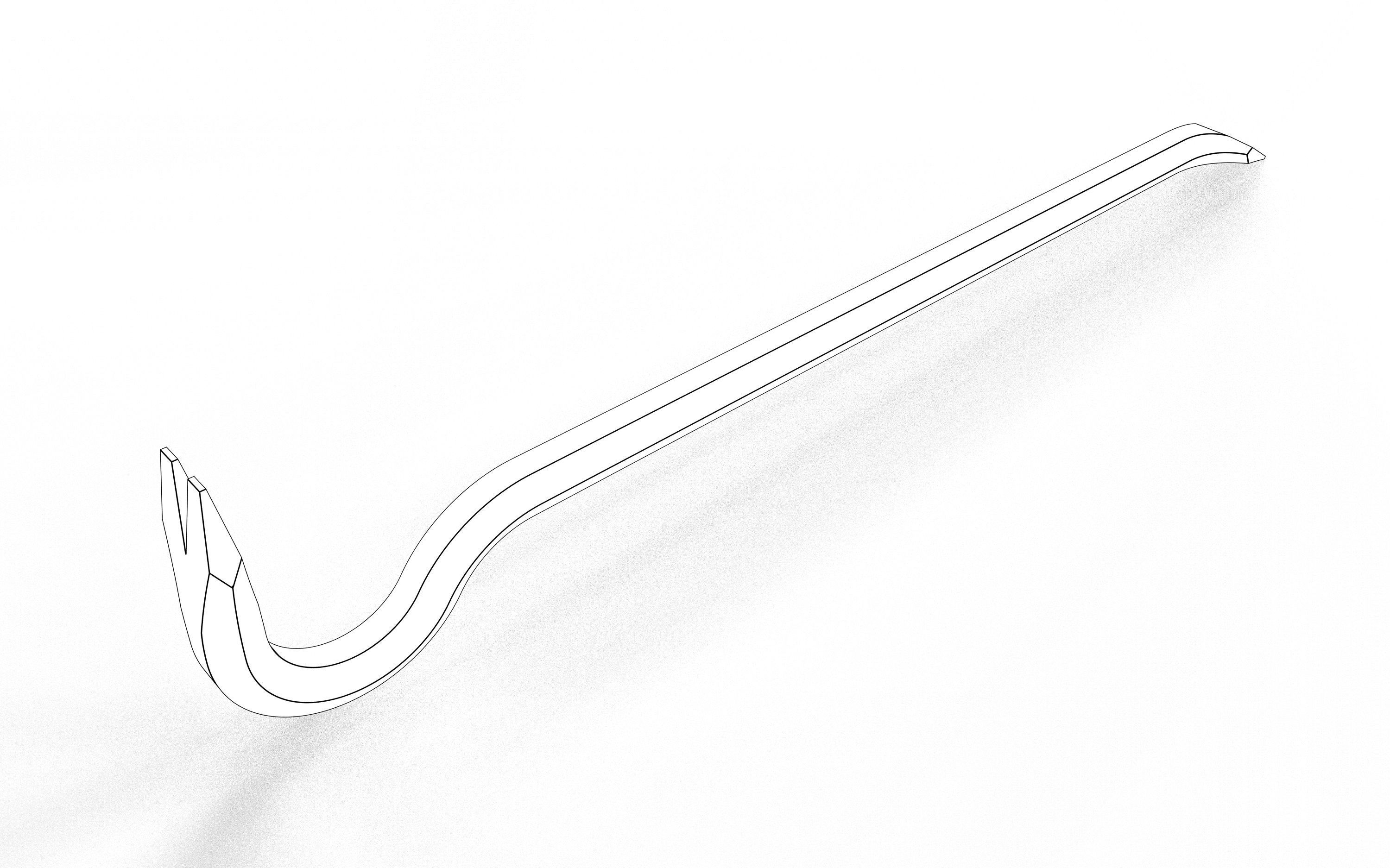 Crowbar metal hook 3D model | CGTrader