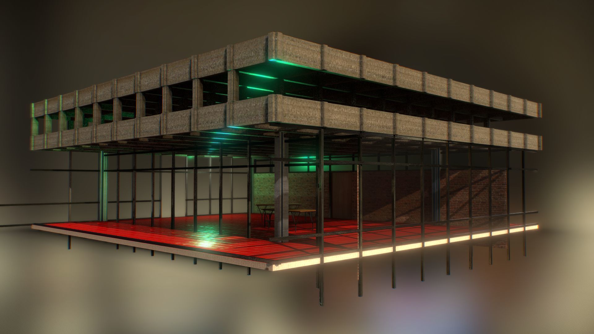 3D model Taller Aula FADU 205 VR / AR / low-poly | CGTrader