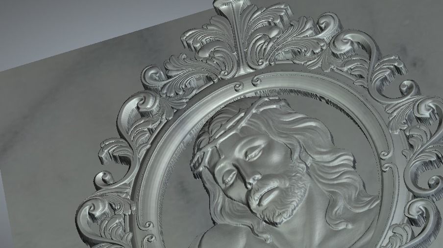 jesus in a baroque frame 3D model 3D printable | CGTrader