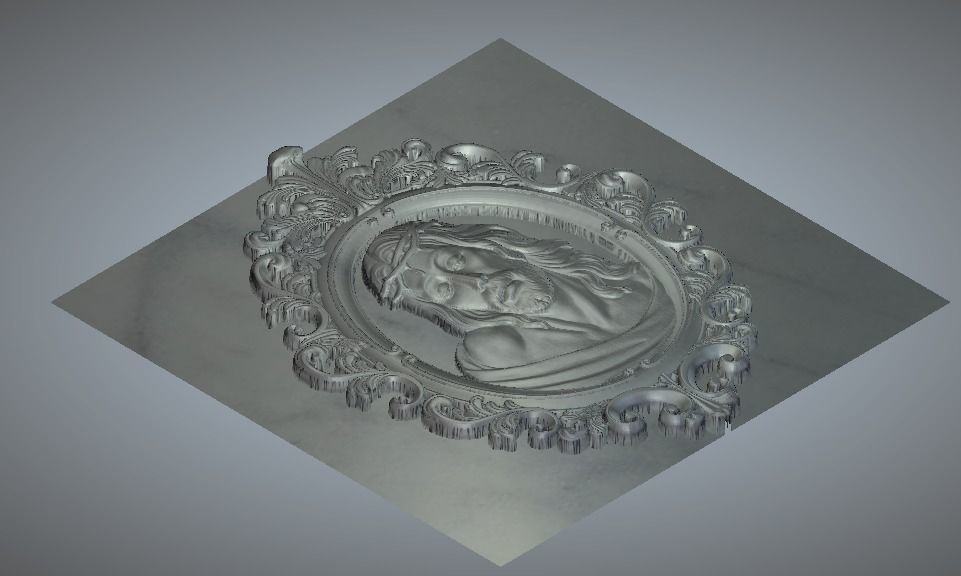 jesus in a baroque frame 3D model 3D printable | CGTrader