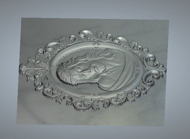 jesus in a baroque frame 3D model 3D printable | CGTrader