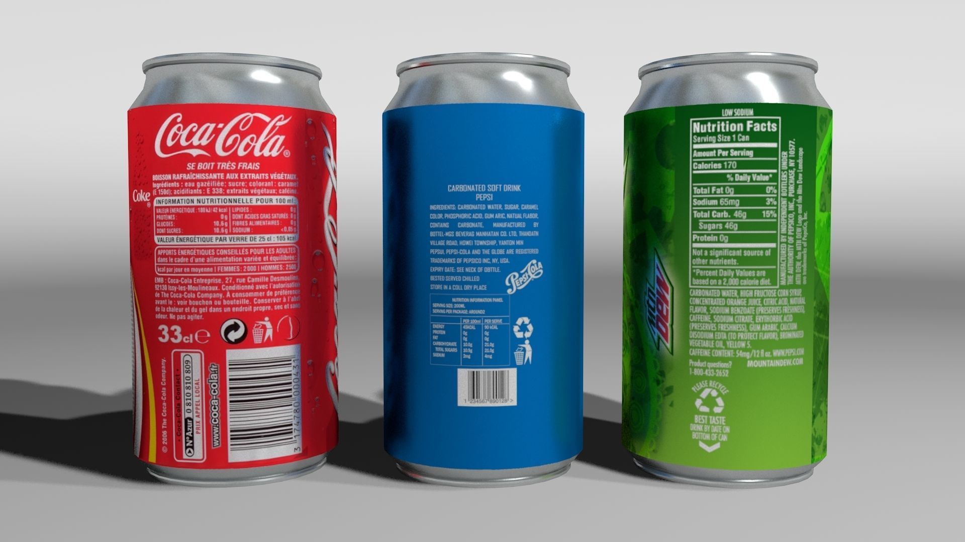 3x 3D Cans 3D model | CGTrader