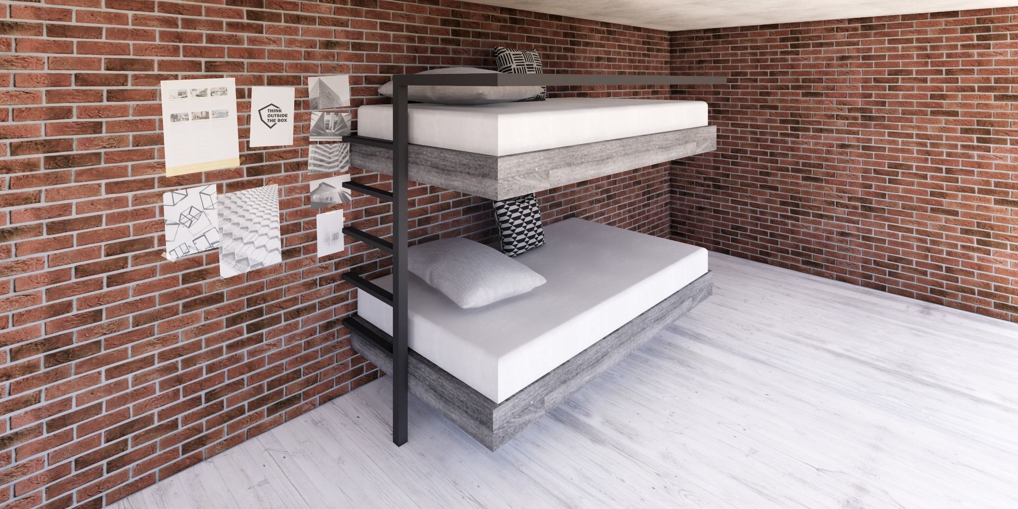 3D model Bunk bed - Full parametric Revit Family VR / AR / low-poly ...