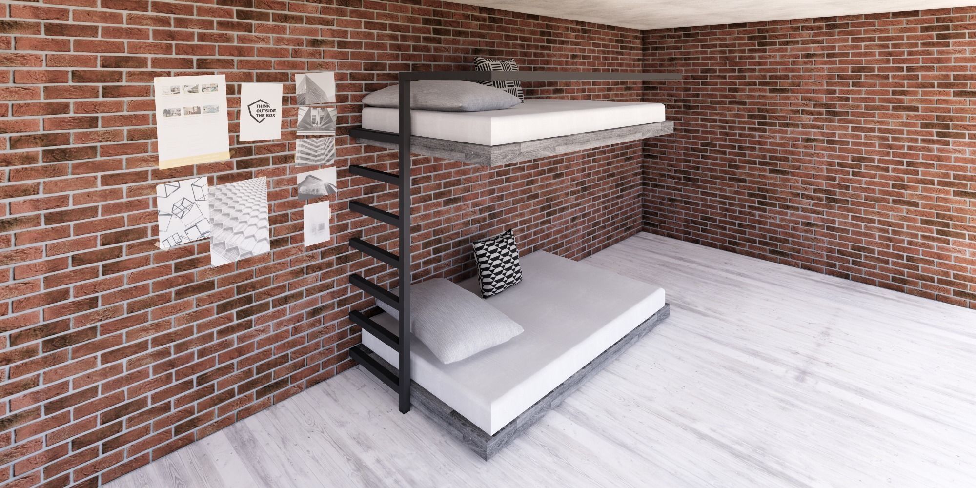 3D model Bunk bed - Full parametric Revit Family VR / AR / low-poly ...