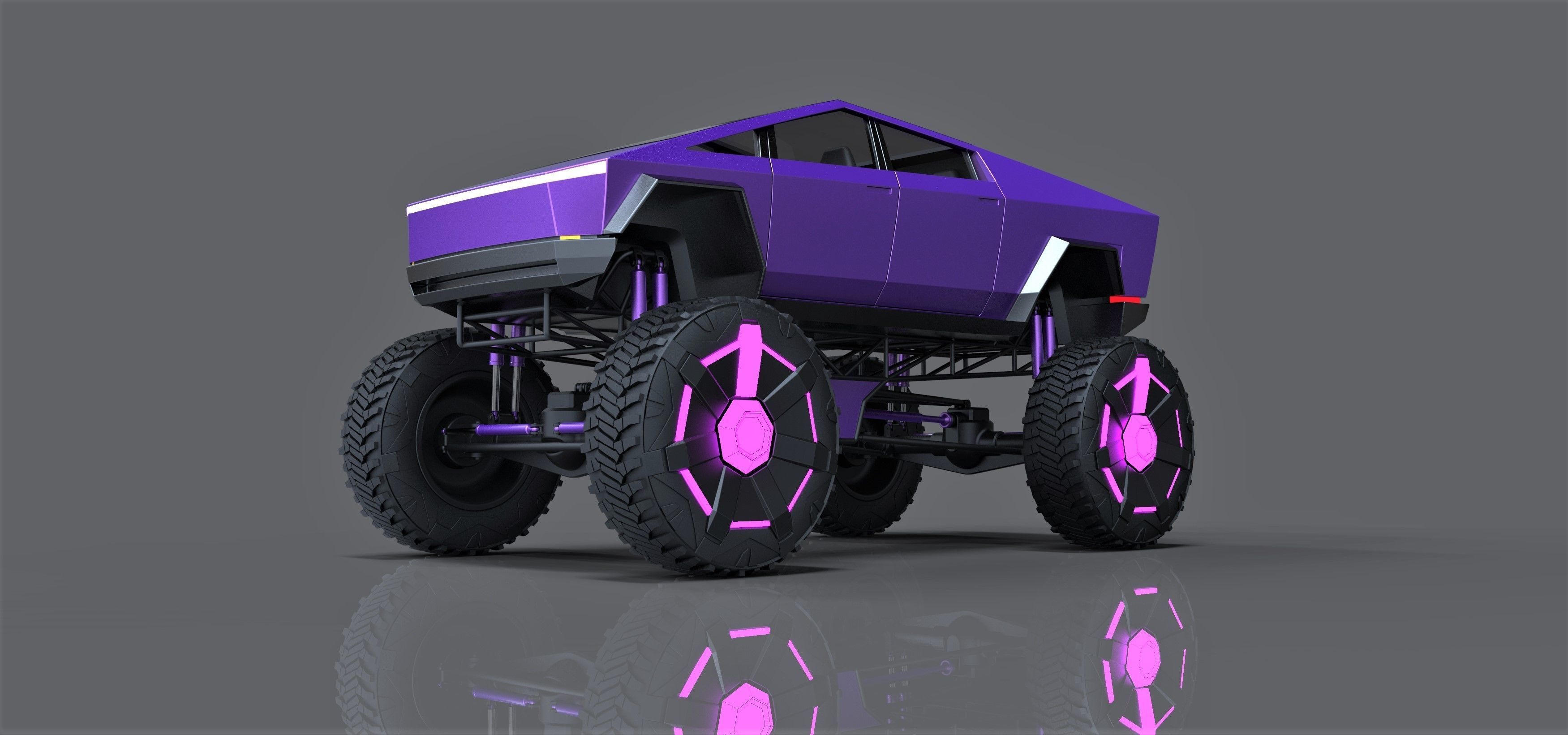 Tesla Cyberpunk Monster truck concept 3D model | CGTrader