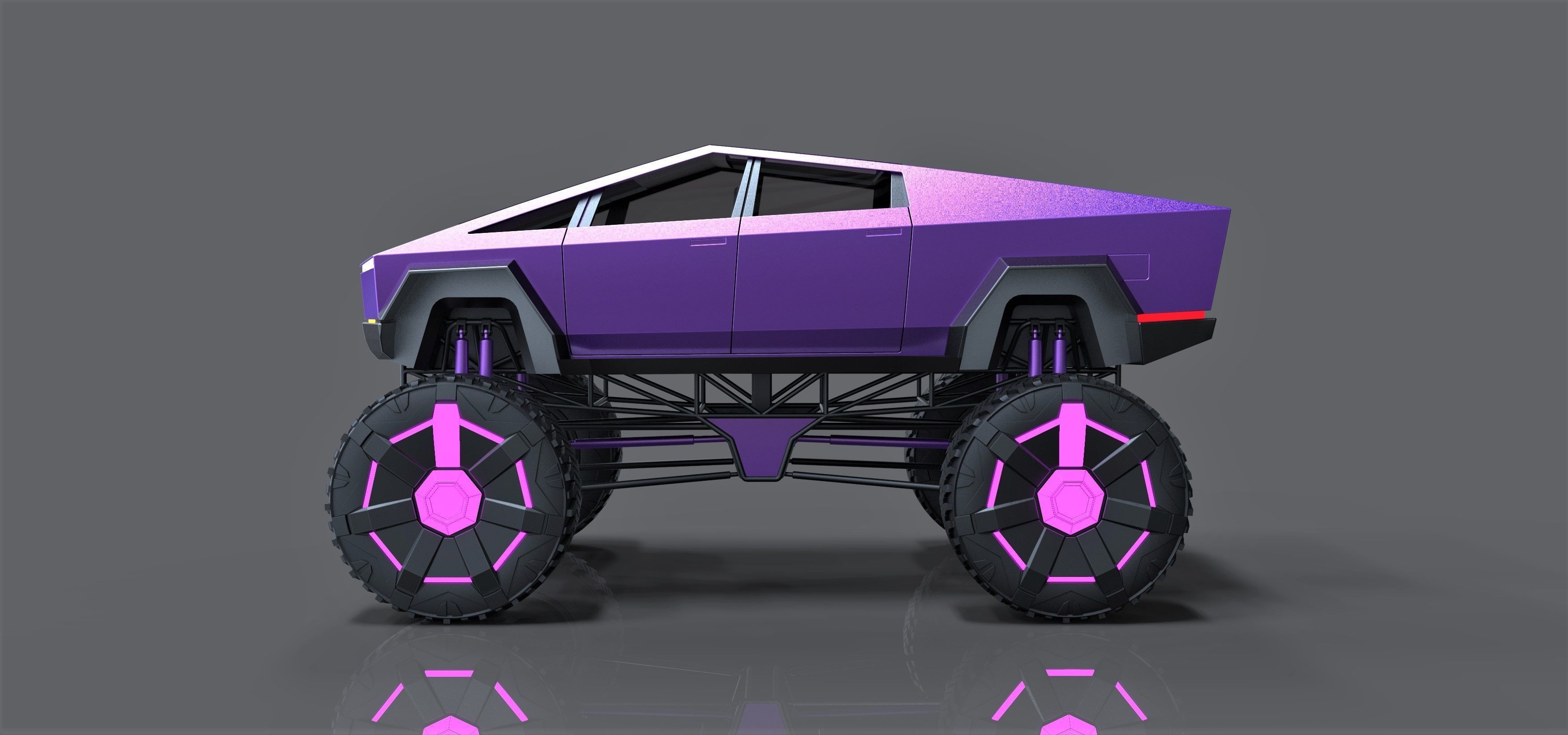 Tesla Cyberpunk Monster truck concept 3D model | CGTrader