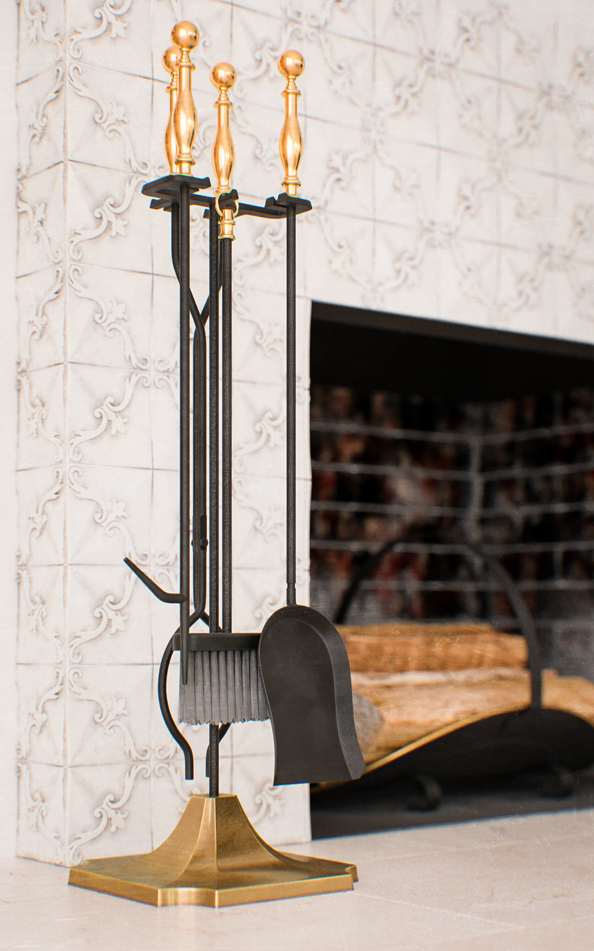 Hearth Tool Set 3D model | CGTrader