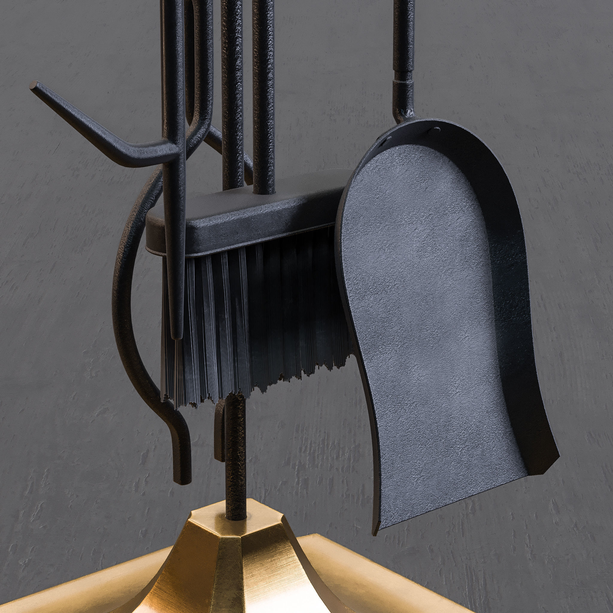 Hearth Tool Set 3D model | CGTrader