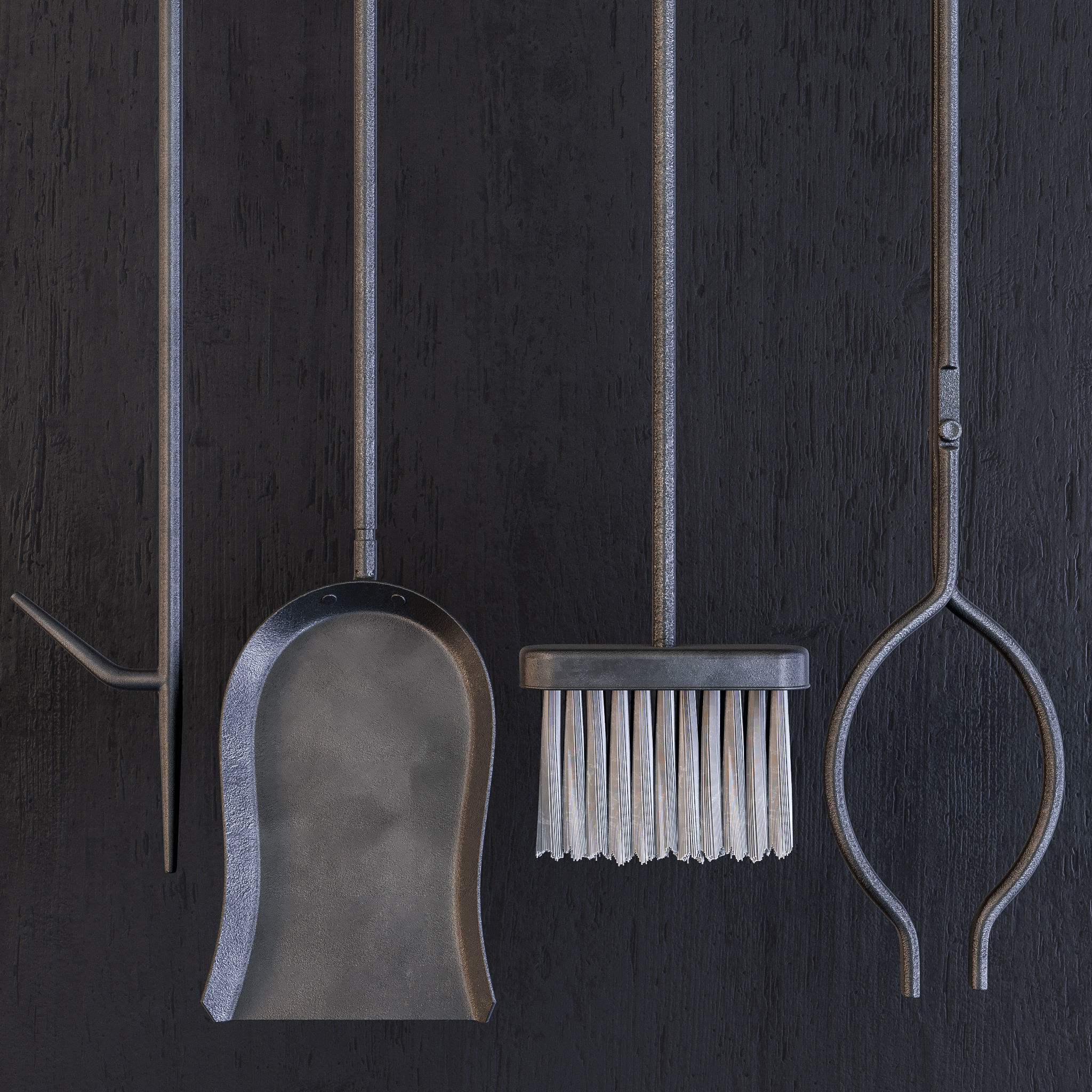 Hearth Tool Set 3D model | CGTrader