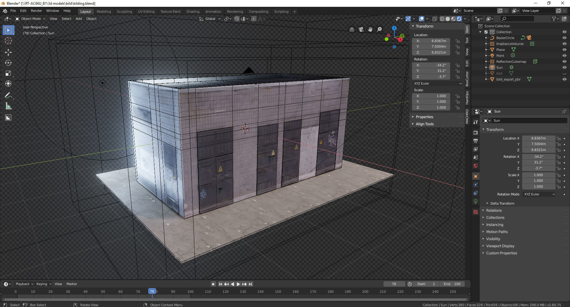 Bilding 1 building with doors and windows 3D model | CGTrader